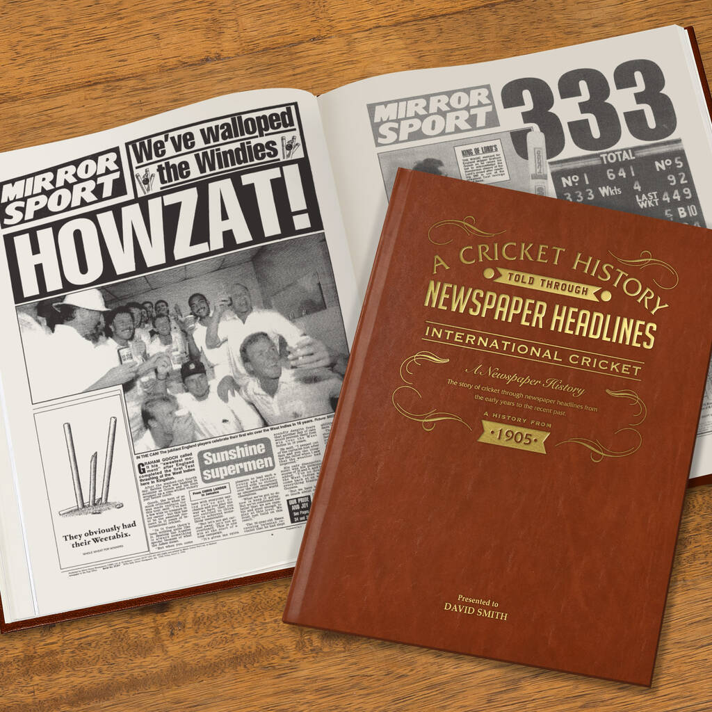 Cricket Personalised UK Sports Gift Newspaper Book By Historic ...