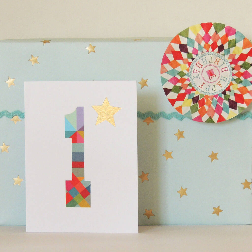 Mini Gold Star Number One Card By Kali Stileman Publishing ...