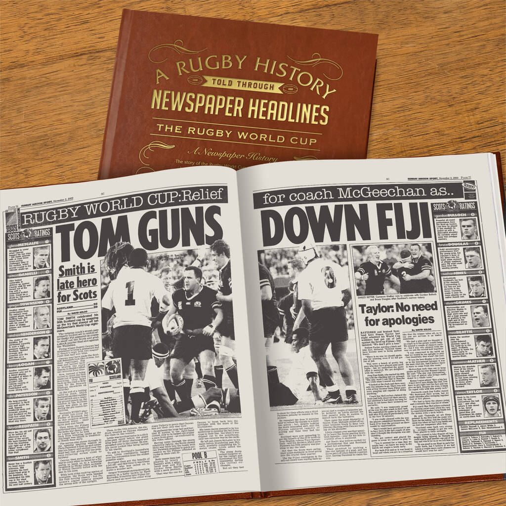 Rugby World Cup Personalised Gift Newspaper Book By Historic Newspapers ...