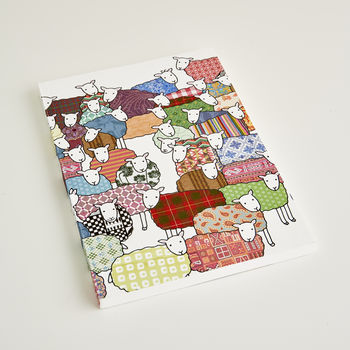 Flock Of Colourful Sheep Notebook By Mary Kilvert | notonthehighstreet.com