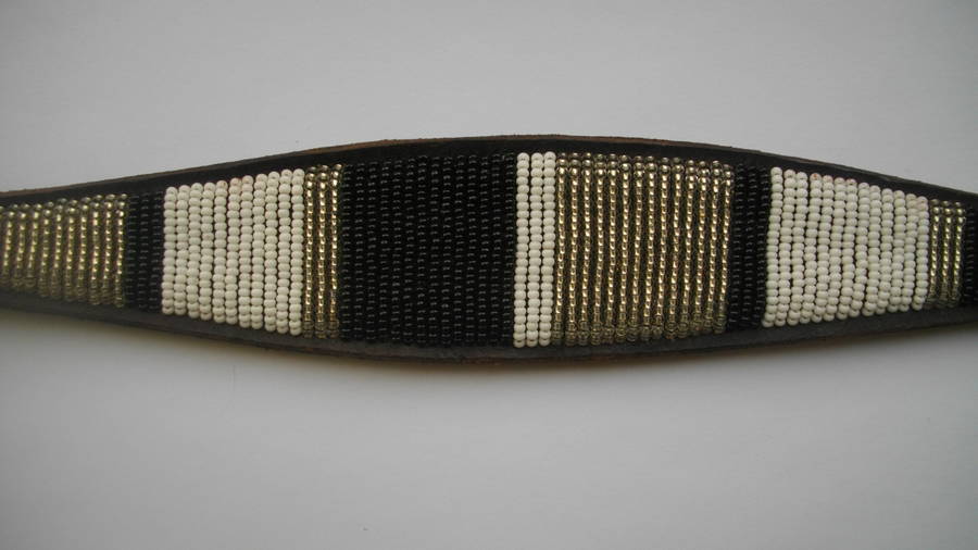 whippet or lurcher leather beaded dog collar by simba jones ...