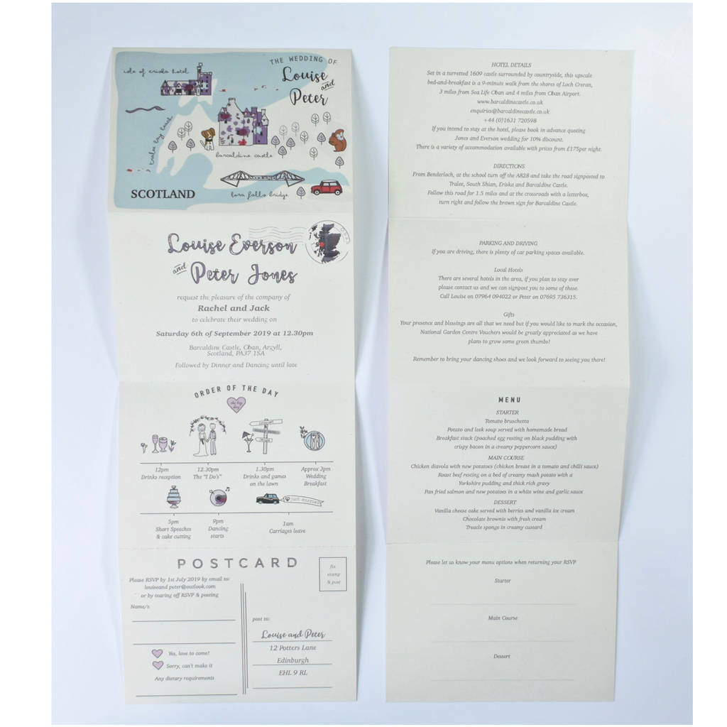 bespoke map folded invitation by paper and inc | notonthehighstreet.com