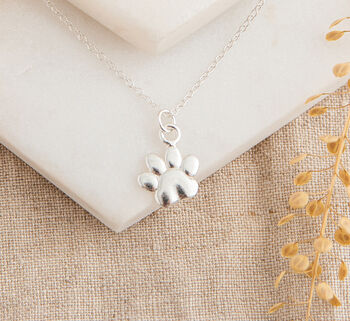 Sterling Silver Paw Print Necklace By Poppy K | notonthehighstreet.com