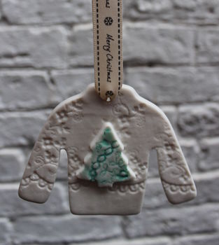 Porcelain Christmas Jumper Decoration By Amanda Mercer ...
