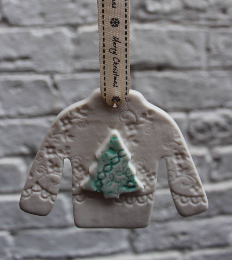 Porcelain Christmas Jumper Decoration By Amanda Mercer ...