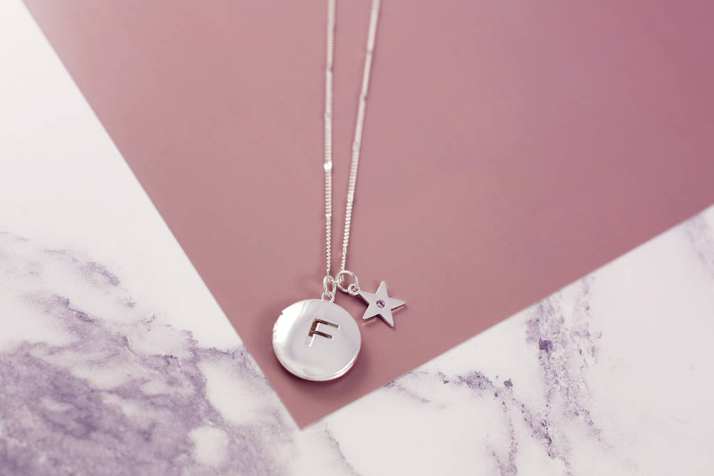 personalised letter locket necklace by j&s jewellery ...