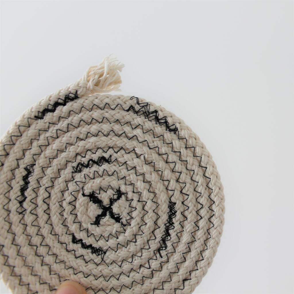 Mono Patterned Rope Cotton Coaster By Knotsy Brighton ...