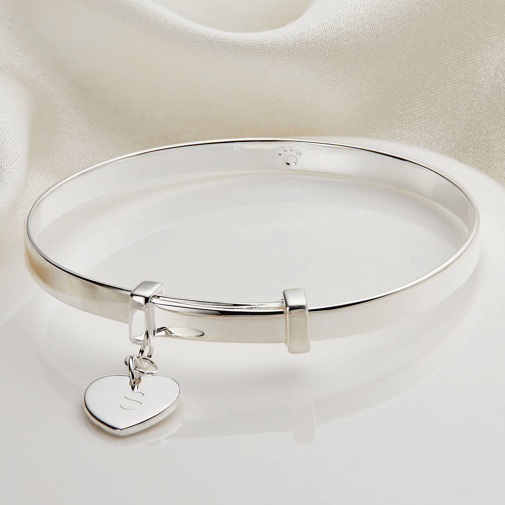 personalised love heart christening bangle by molly brown london ...