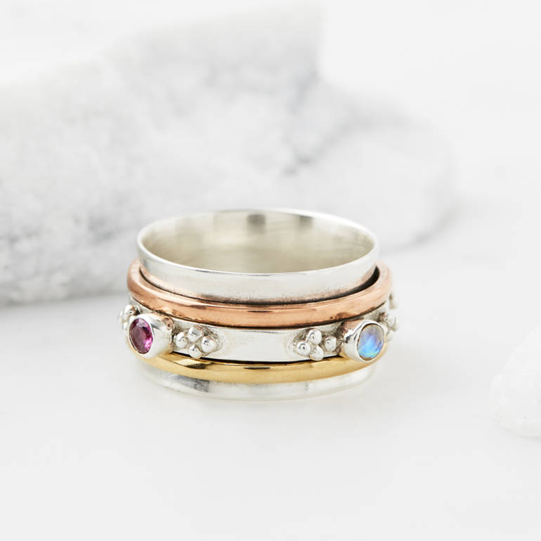 rajput sunset gemstone spinning ring by charlotte's web jewellery ...