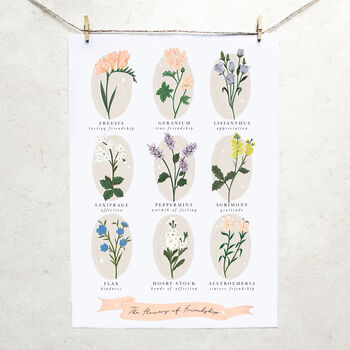 Friendship Language Of Flowers Print By Lara Vinck Designs ...