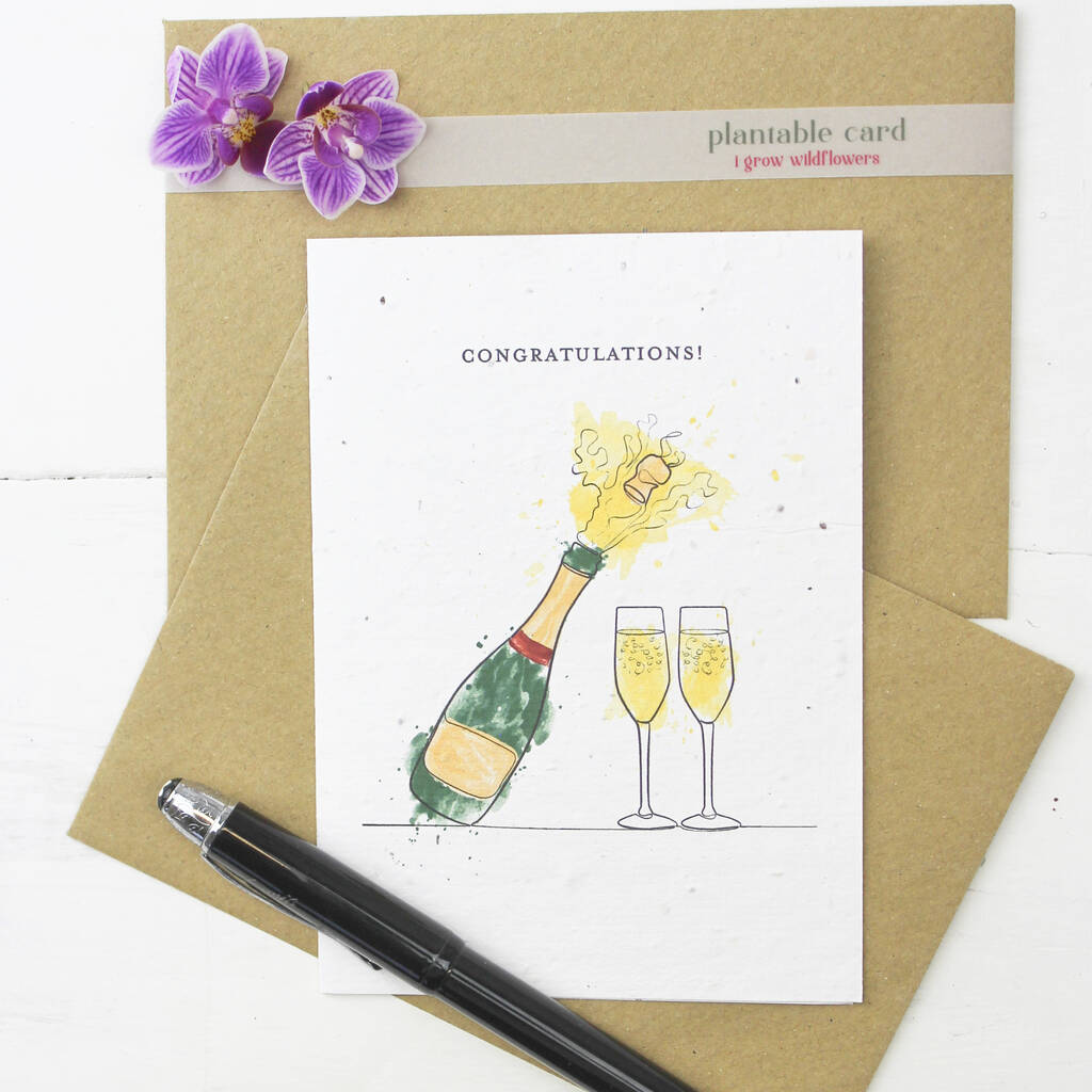 Congratulations Champagne Seed Embedded Card By Mac and lilly ...