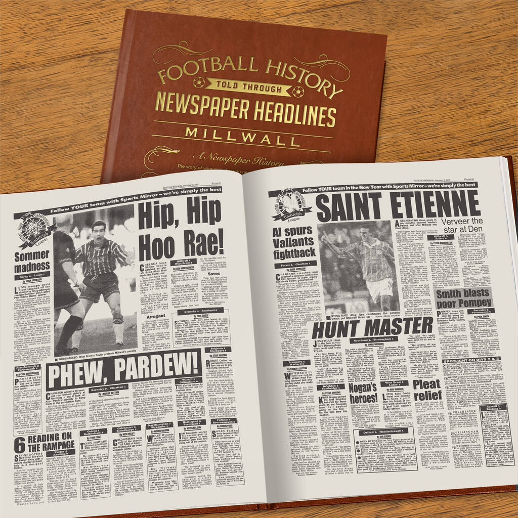 Millwall Personalised Football Gift Newspaper Book By Historic ...