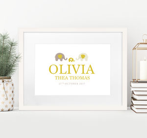 Newborn Baby Name Personalised Print By Over & Over ...