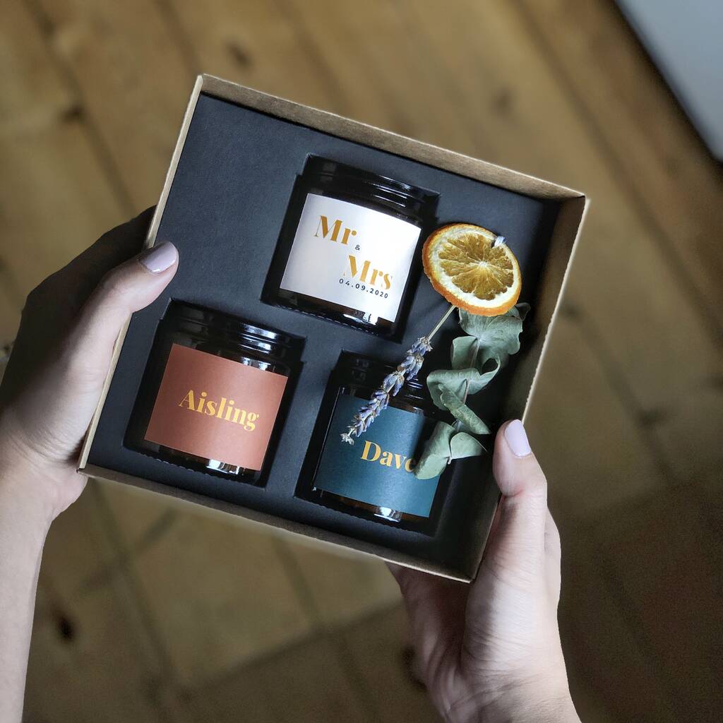 Personalised Mini Scented Candle Gift Set By Little Karma Co ...