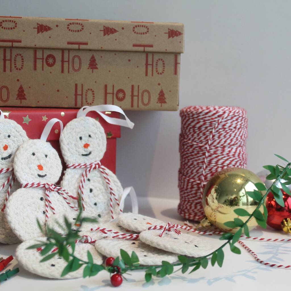 Snowman Rope Tree Decoration By Knotsy Brighton | notonthehighstreet.com