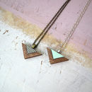 Geometric Double Triangle Wooden Necklace By Red Paper House ...