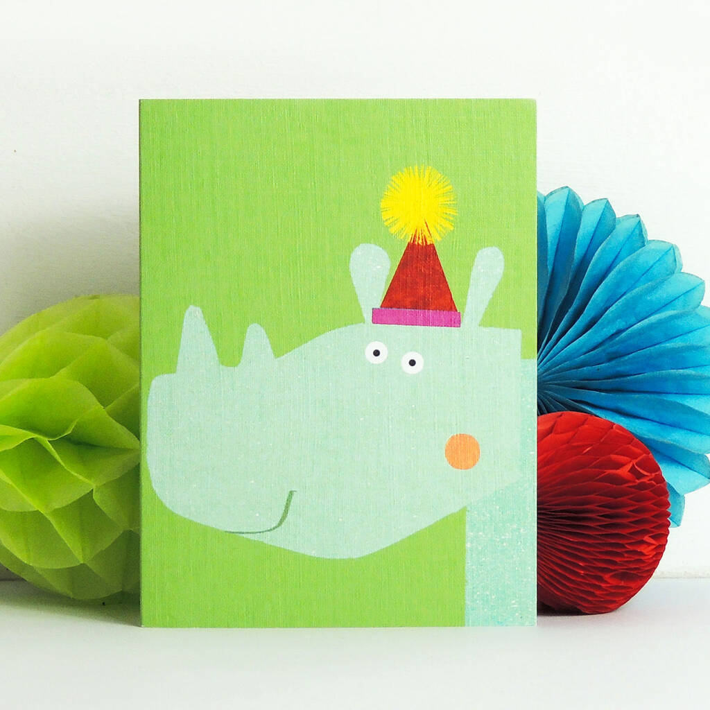 Mini Rhino Card By Kali Stileman Publishing | notonthehighstreet.com
