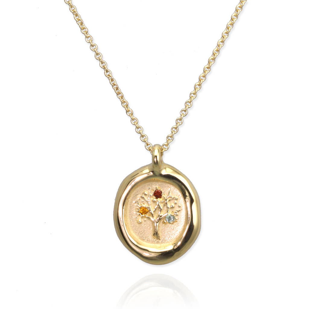 Personalised Family Tree Birthstone Pendant By Jana Reinhardt Personalised Family Tree Birthstone Pendant By Jana Reinhardt