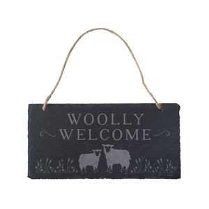 Bramble Farm 'Woolly Welcome' Illustrated Slate Sign By CGB Giftware ...