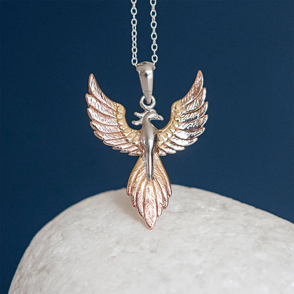 Rising Phoenix Necklace In 18ct Mixed Gold Plate By Songs of Ink and ...