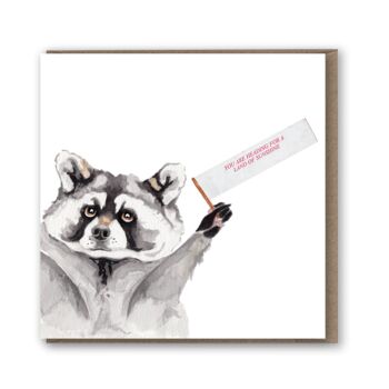 Good Luck Raccoon Card By lil wabbit | notonthehighstreet.com