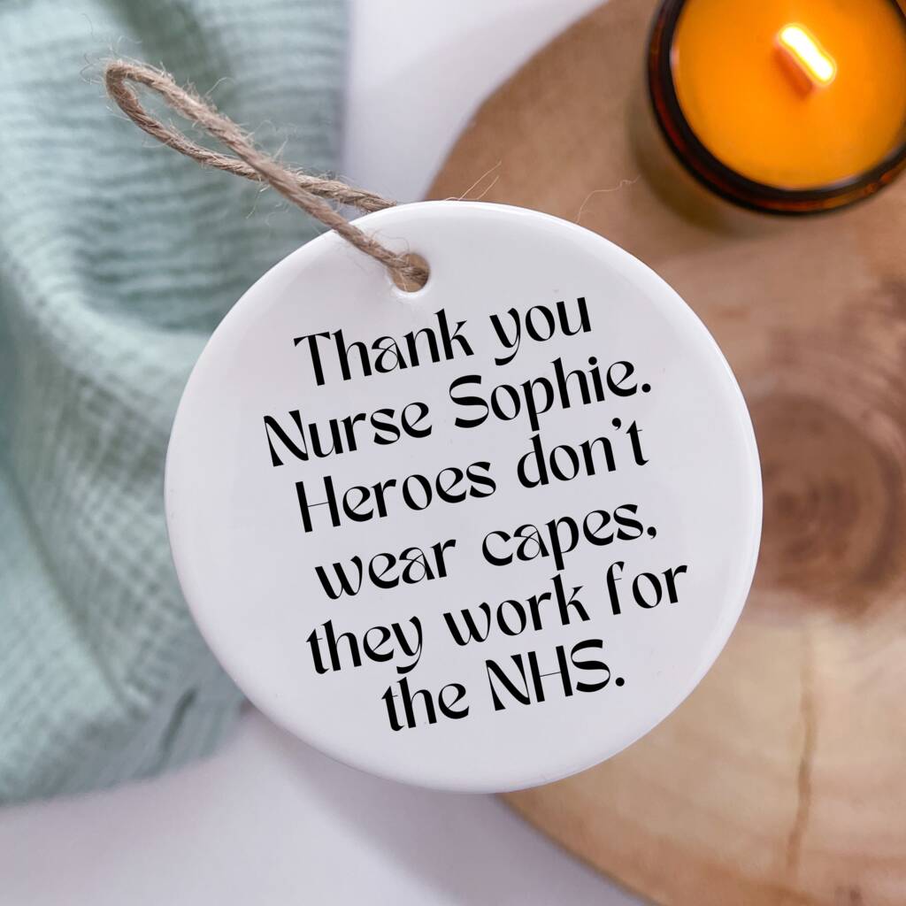 Personalised Nhs Worker Appreciation Ceramic Ornament By By The Pines ...