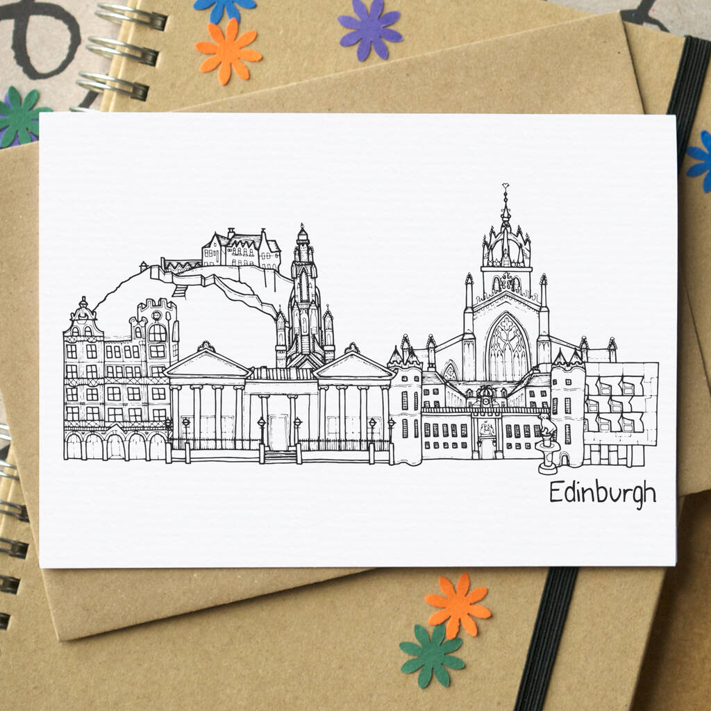 Edinburgh Landmarks Skyline Art Print Unframed By Becka Griffin ...