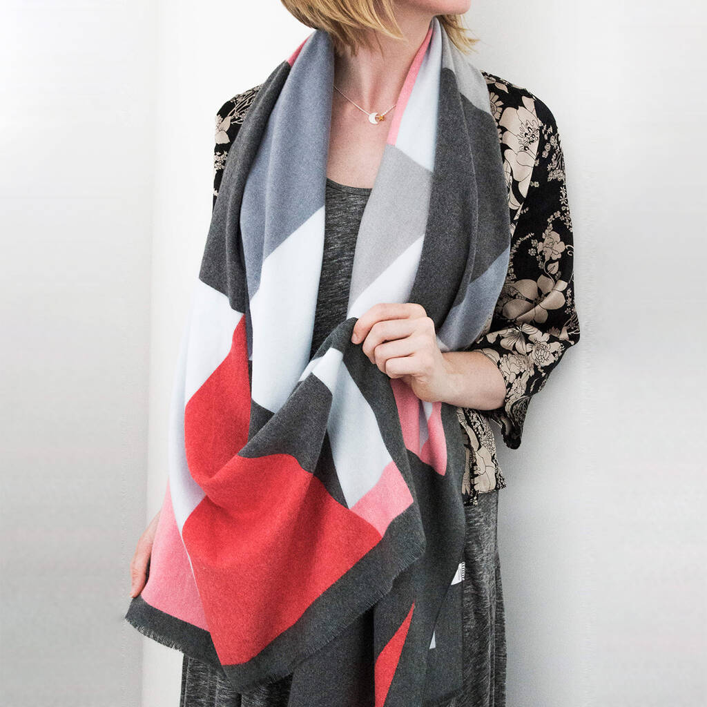 Cashmere Geometric Triangle Scarf By Studio Hop | notonthehighstreet.com