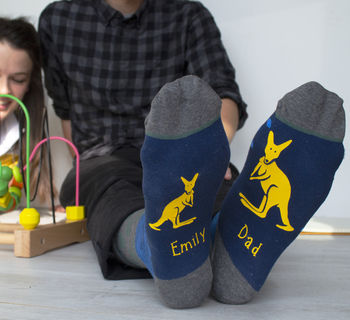 Personalised Daddy Kangaroo Socks By Solesmith | notonthehighstreet.com