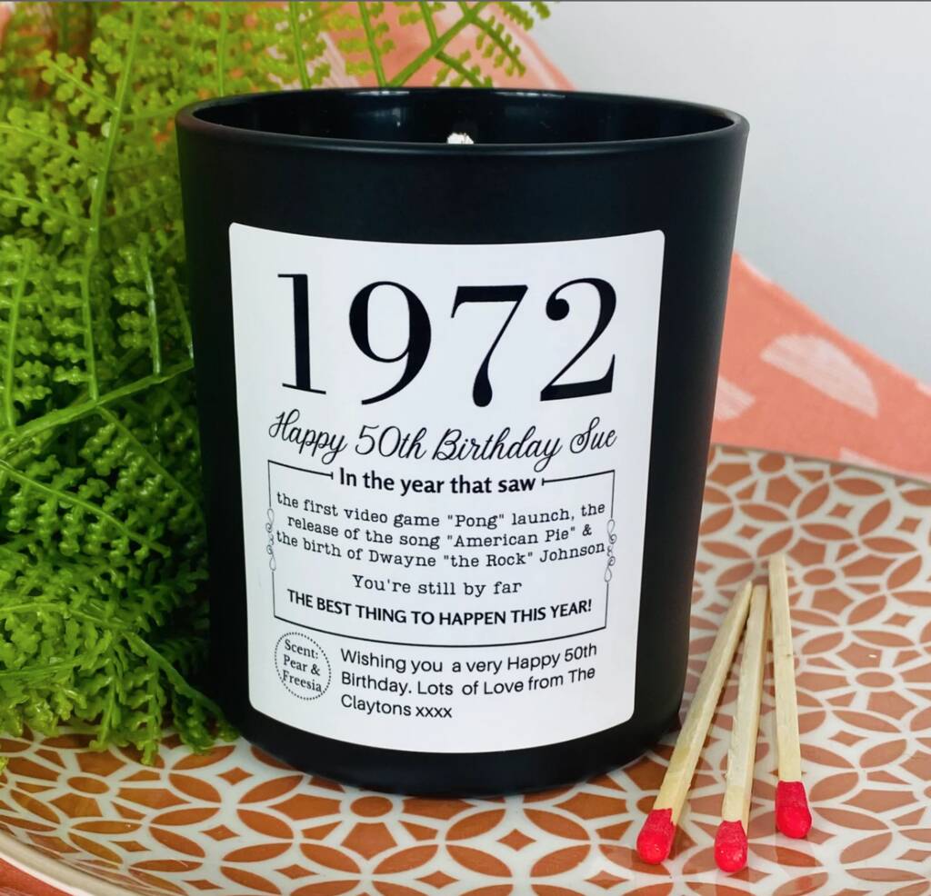 Personalised 50th Birthday Milestone Candle By The Fire Shack ...