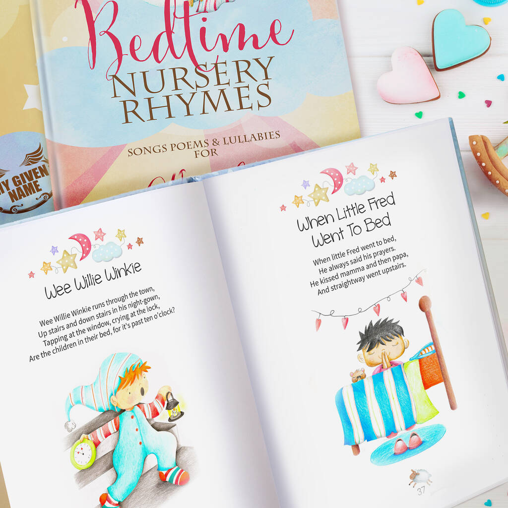 Bedtime Nursery Rhymes And Personalised Poems Book By MY GIVEN NAME 