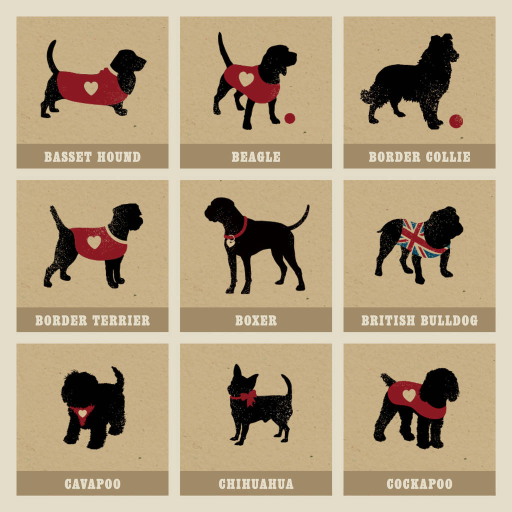 ‘personalised dog breed print’ dog lover gift by the typecast gallery ...