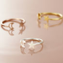 Personalised Moon And Star Open Ring By Posh Totty Designs ...