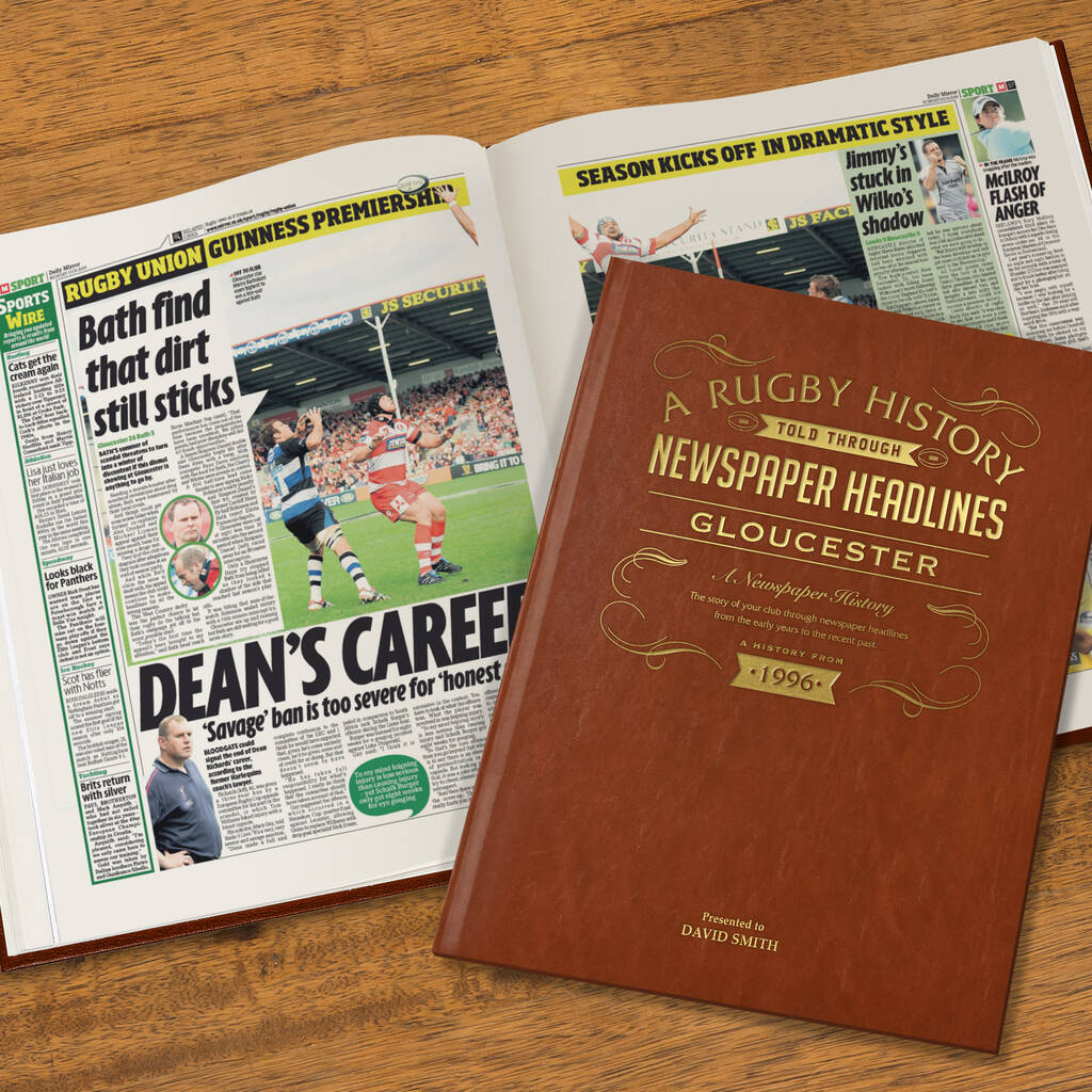 Gloucester Personalised Rugby Union Newspaper Book By Historic ...