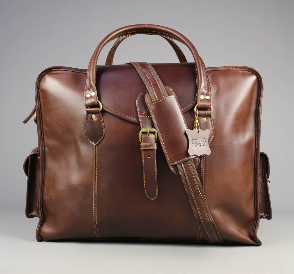 'markham' Extra Large Eco Friendly Leather Travel Bag By Vintage Child ...