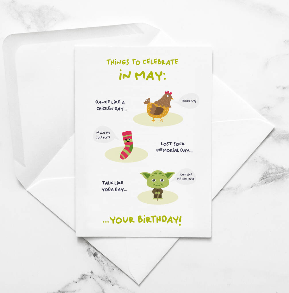 May Birthday Card Things To Celebrate In May By PaperJam Print Co May Birthday Card Things To Celebrate In May By PaperJam Print Co