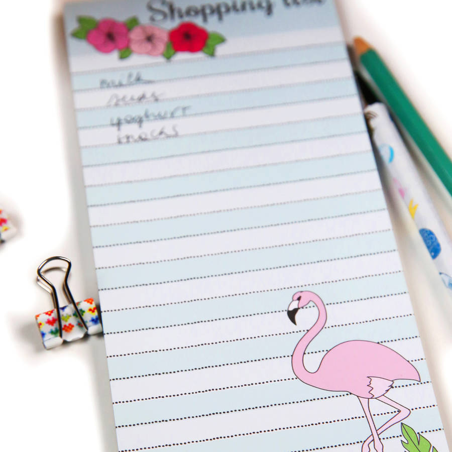 flamingo magnetic shopping list pad by superfumi | notonthehighstreet.com