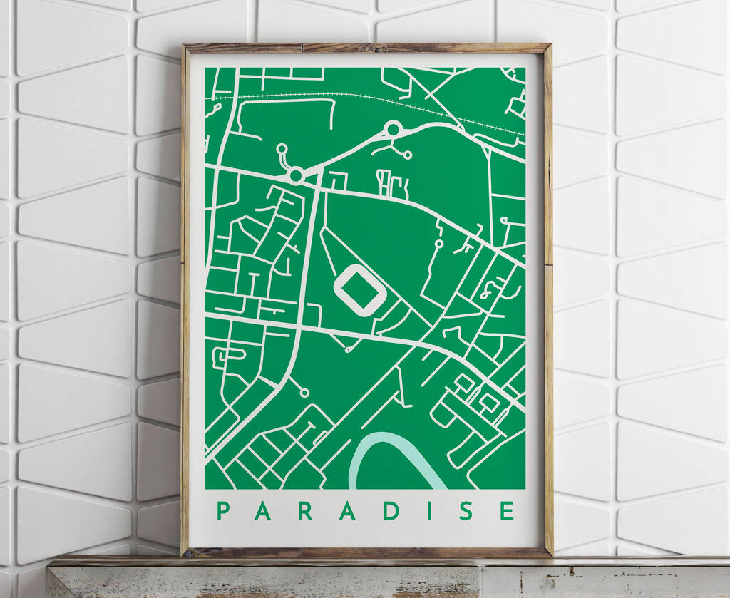 Custom Map Print Of Your Favourite Football Stadium, Unframed By Turf ...