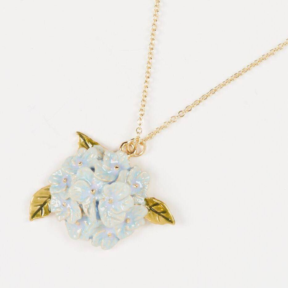 Enamel Hydrangea Necklace By Fable England