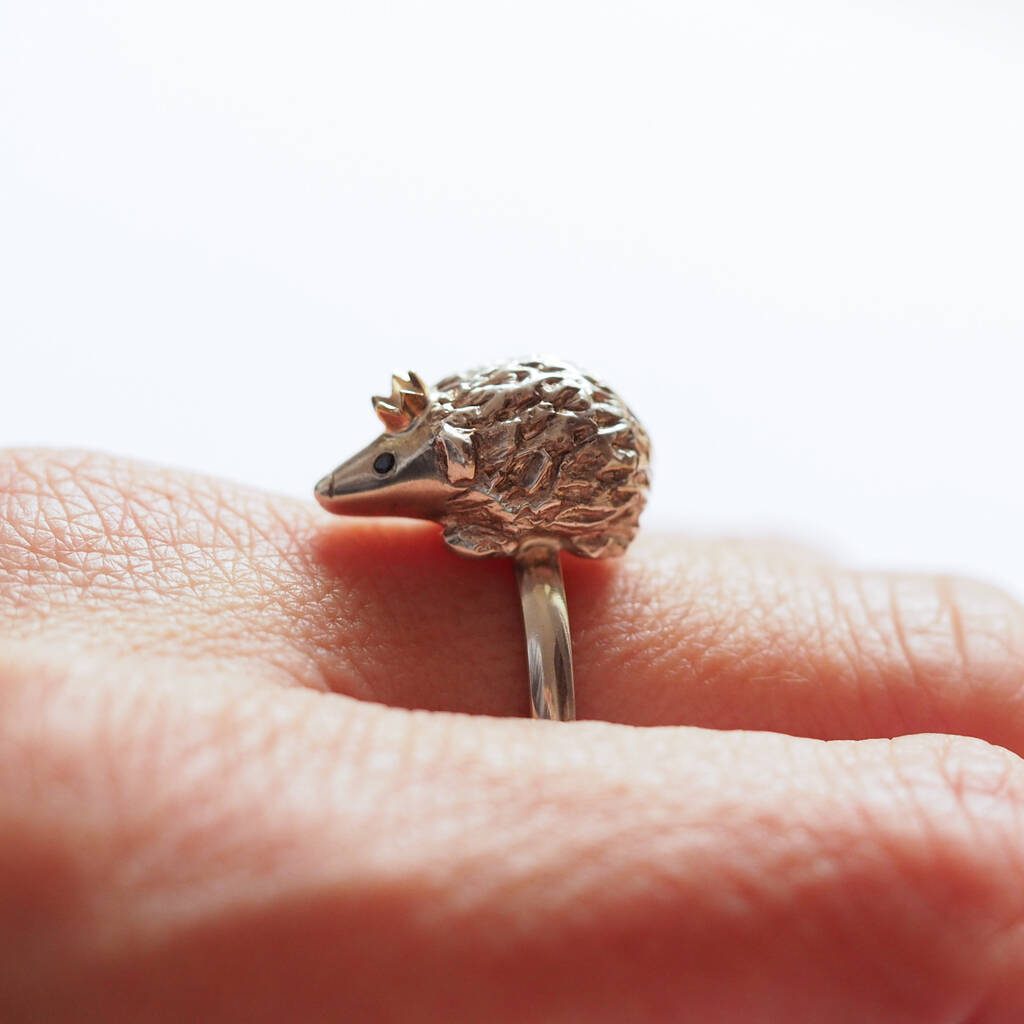 Hedgehog Ring. Silver, Gold & Black Diamonds By RockCakes ...