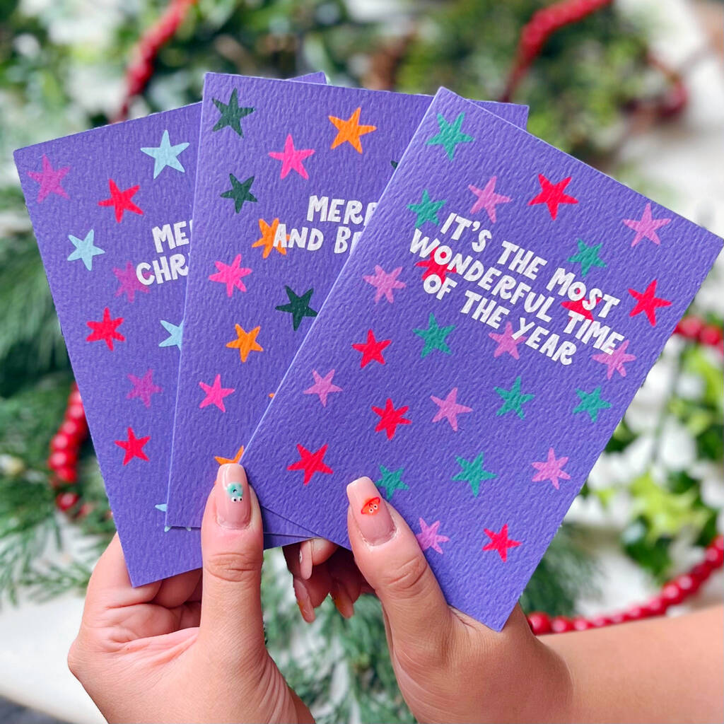 Charity Christmas Pack Of Six Star Design By Xoxo Designs by Ruth