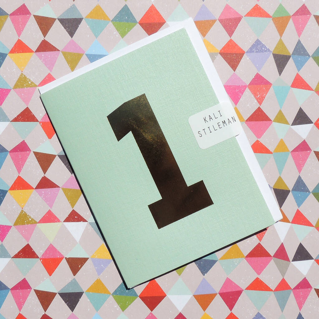 Mini Gold Foiled Number One Card By Kali Stileman Publishing