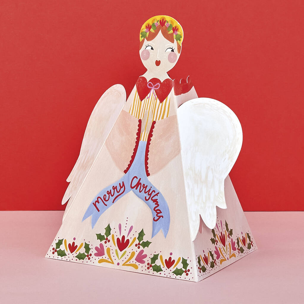 ' 3D Fold Out Angel' Christmas Card By Raspberry Blossom