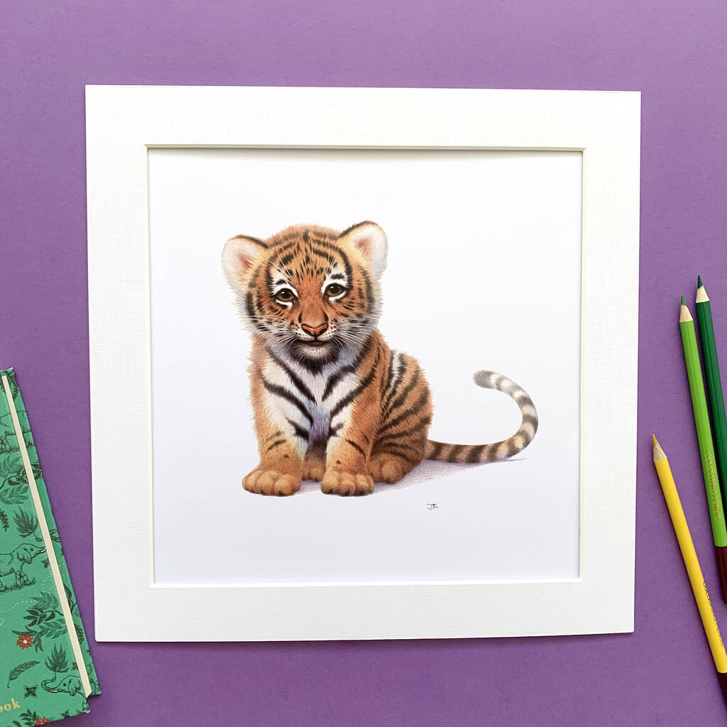 Illustrated Tiger Print By Little Blue Zebra | notonthehighstreet.com