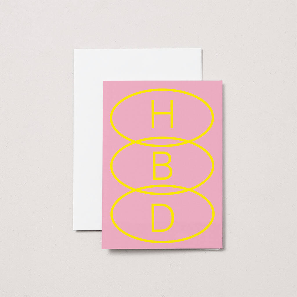 'Hbd' Happy Birthday Card By Aisle Studio | notonthehighstreet.com