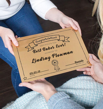 personalised gold certificate metal sign by ellie ellie ...