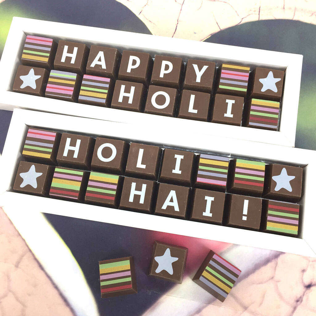 Happy Holi Or Holi Hai! Hindu Festival Chocolates By Cocoapod ...