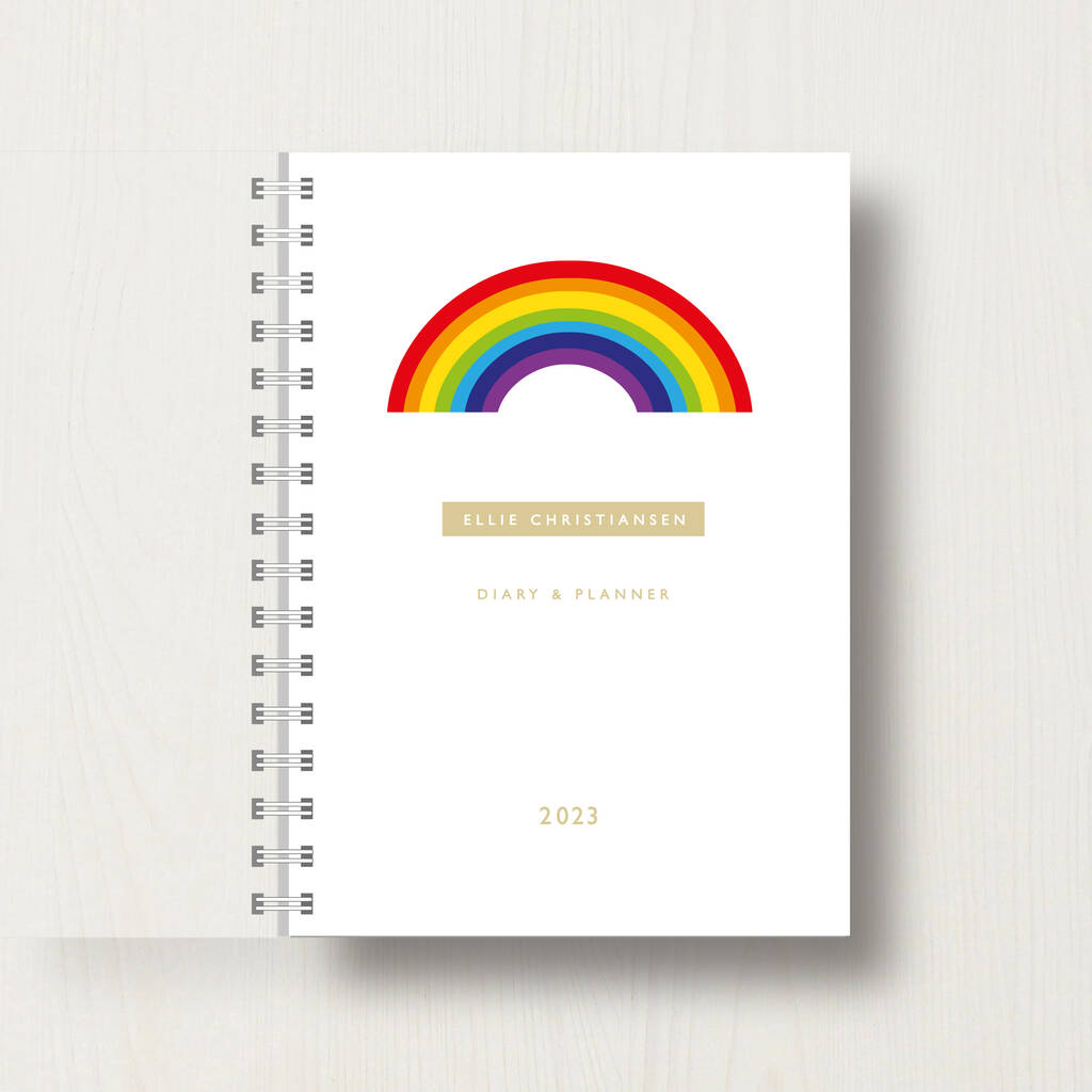 Personalised 2023 Rainbow Diary By Designed | notonthehighstreet.com