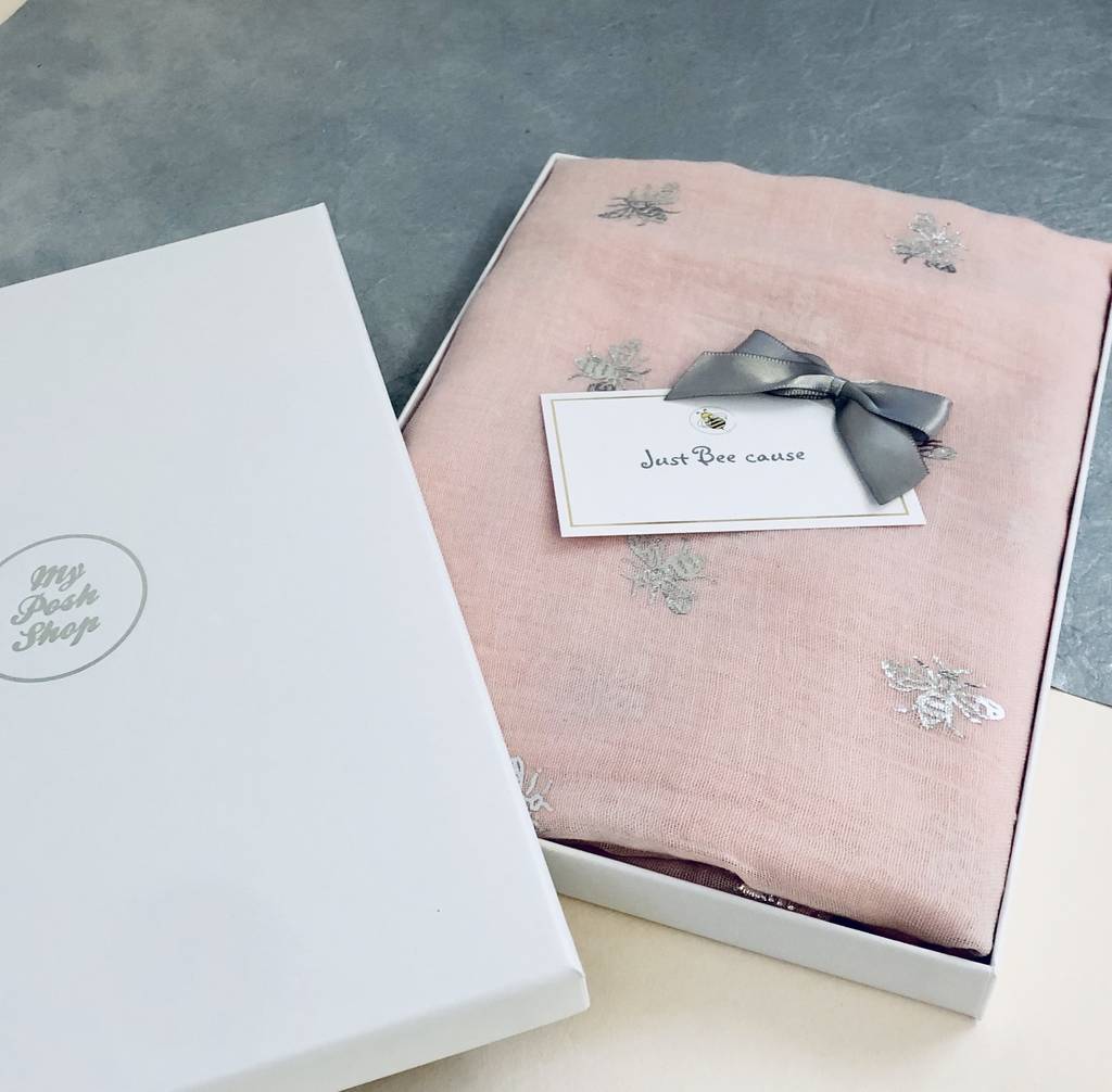 metallic silver bee scarf by my posh shop | notonthehighstreet.com