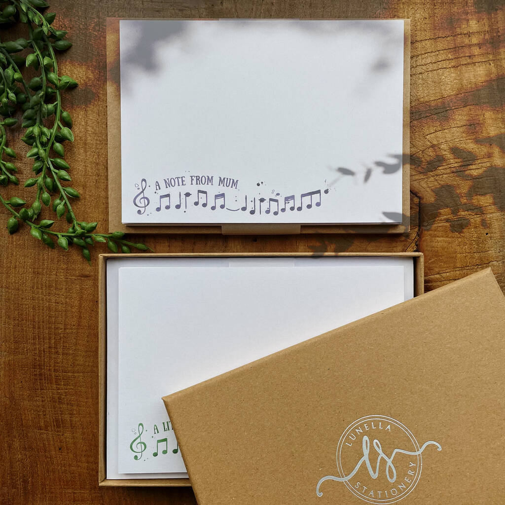 Musical Notes Personalised Note Cards By Lunella | notonthehighstreet.com